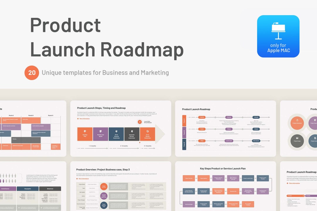 Product Launch Roadmap Models, Methods and Templates for Keynote MAC - Etsy