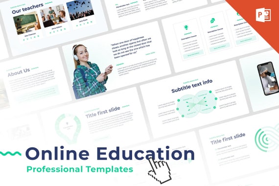 Online Education Powerpoint Template Edu Presentation | Etsy