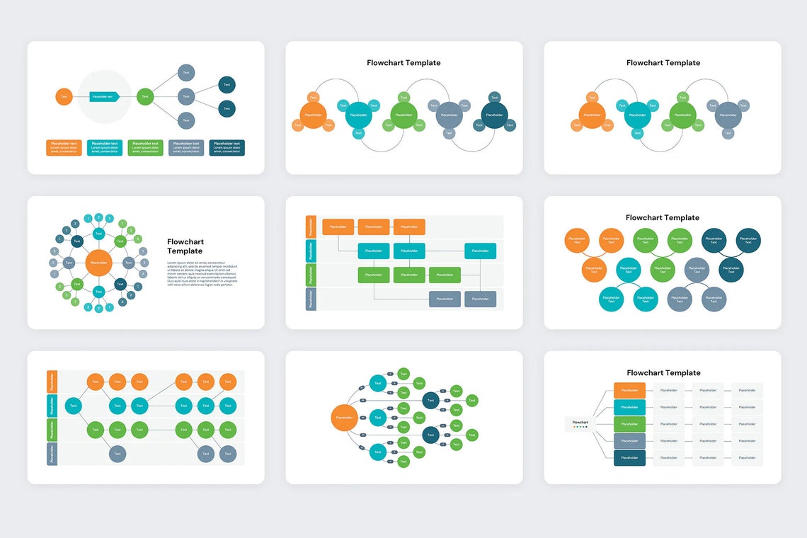Flowchart Powerpoint Templates Organizational Company Charts - Etsy Canada