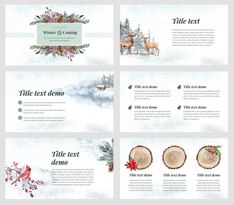 Winter - Watercolour Powerpoint Template - Etsy