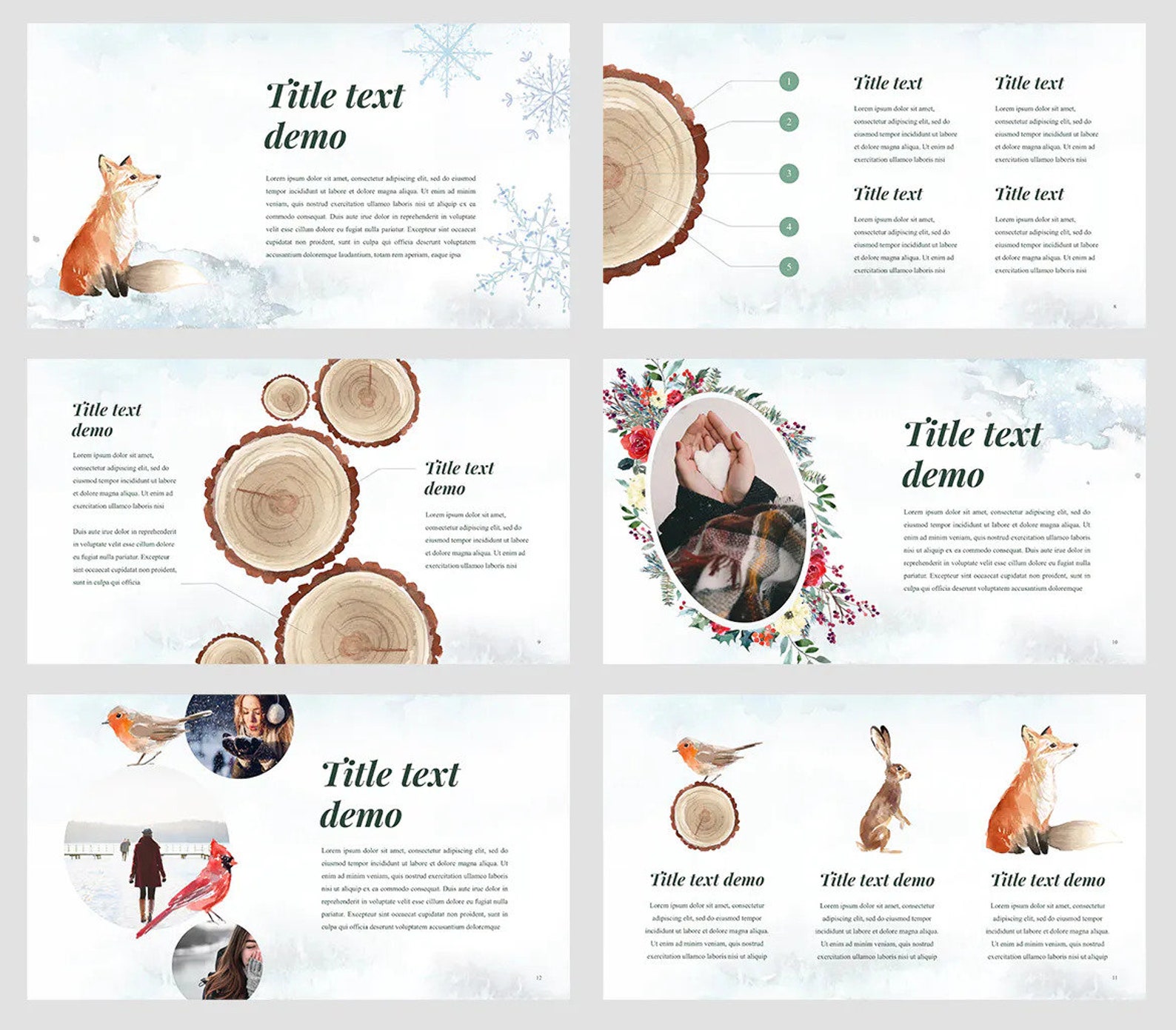 Winter - Watercolour Powerpoint Template - Etsy