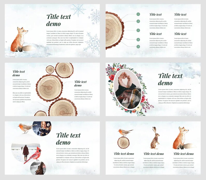 Winter - Watercolour Powerpoint Template - Etsy