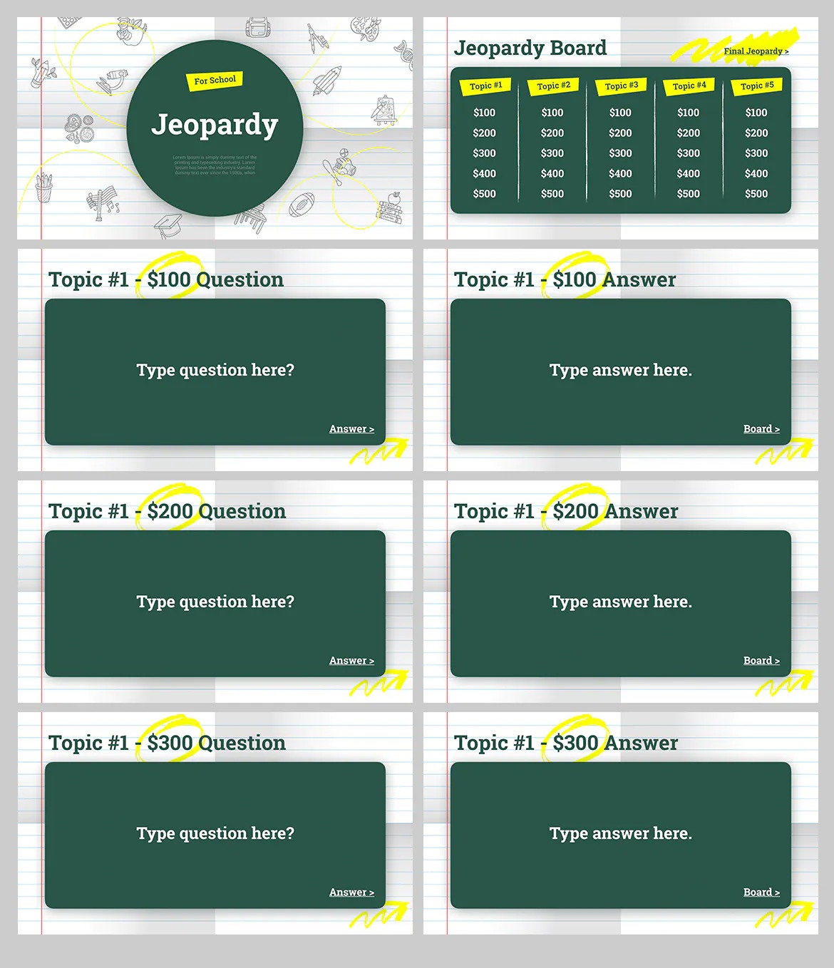 Jeopardy for School PPT Powerpoint - Etsy