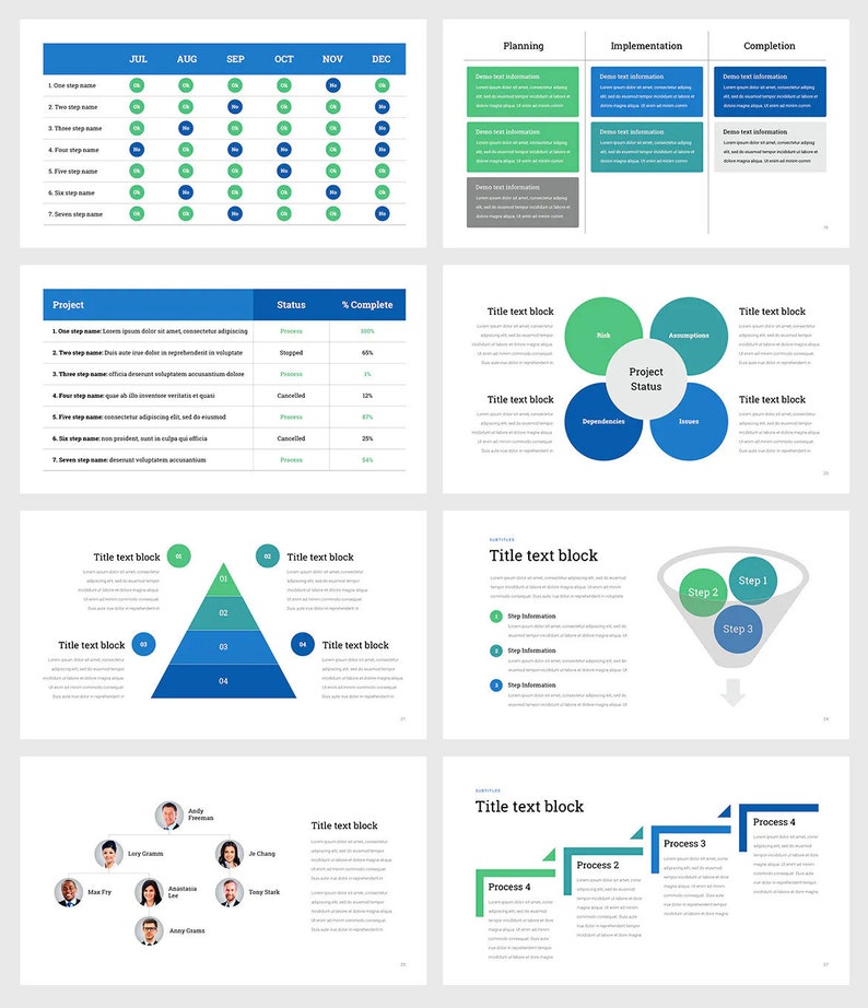 Project Status Powerpoint Template - Etsy