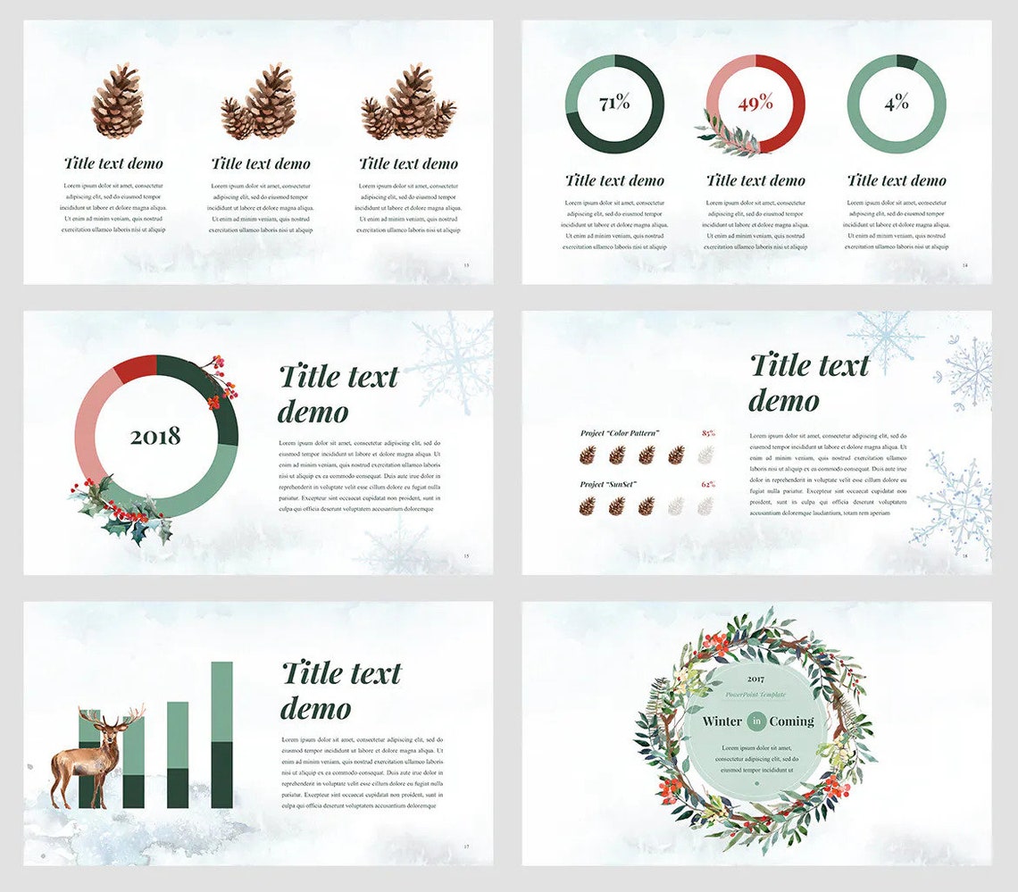 Winter - Watercolour Powerpoint Template - Etsy