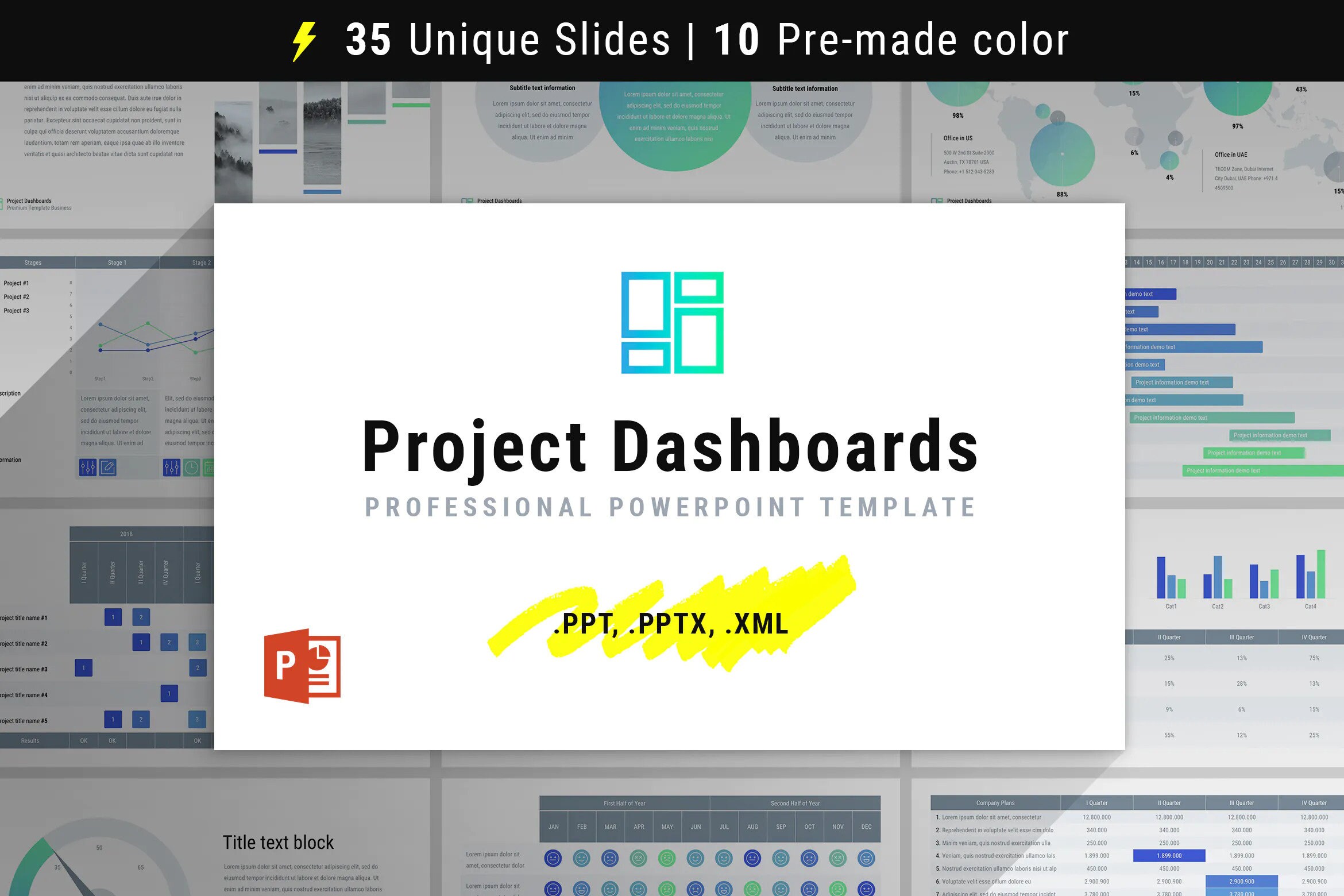 Project Dashboards for Powerpoint - Etsy
