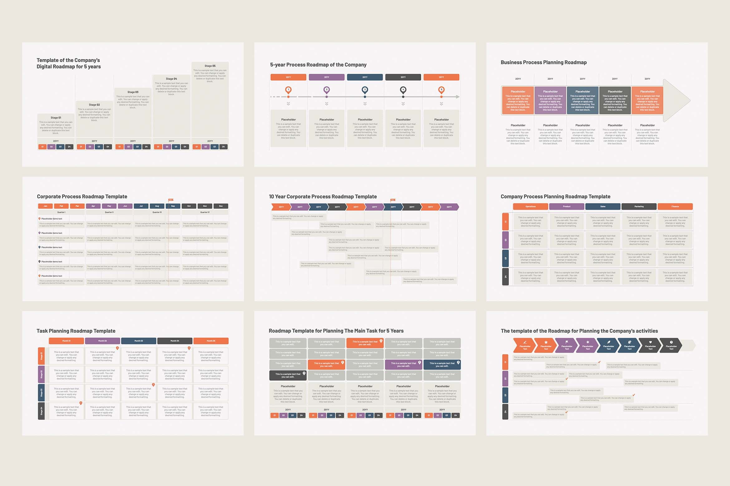 Roadmap Templates for Powerpoint - Etsy