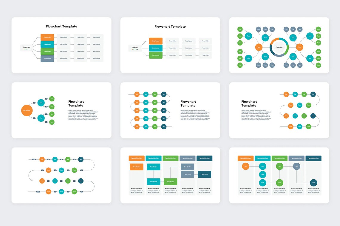 Flowchart Powerpoint Templates Organizational Company Charts - Etsy Canada