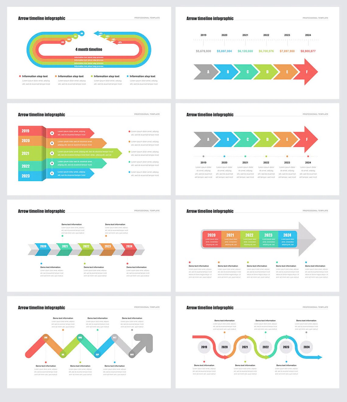 Timeline Arrows Templates for Powerpoint - Etsy