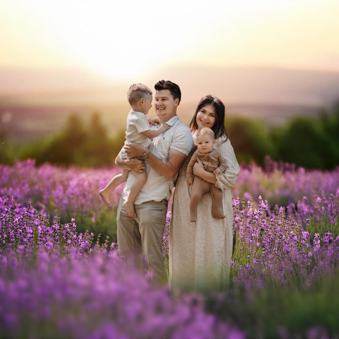 Lavender Field Digital Background, Lavender Field Backdrop, Lavender ...