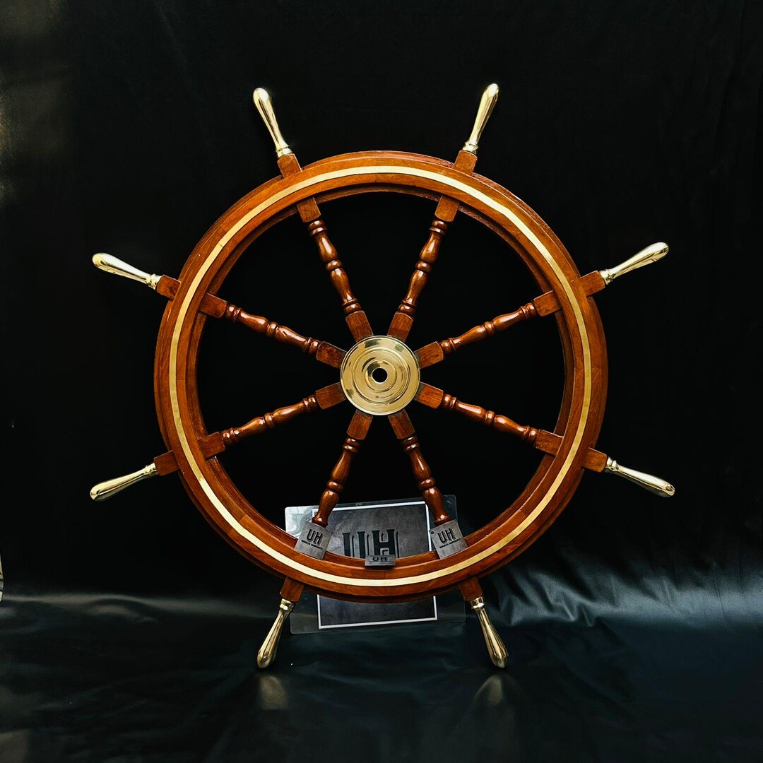 42" Inch Large Boat | Steering Helm Wood & Brass Ship Wheel | Nautical ...