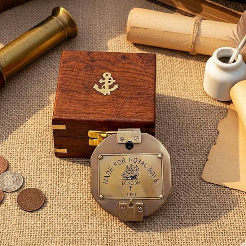 Antique Brunton Compass – Vintage Surveying Instrument, Brass ...