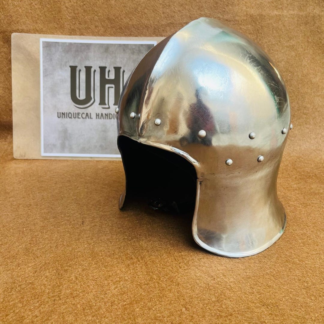 Medieval Open Face Ga Steel Knight Medieval Milan Barbute Helmet ...