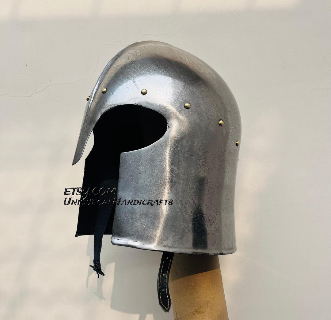 Medieval 18ga Steel Knight Medieval Milan Barbute Helmet - Etsy