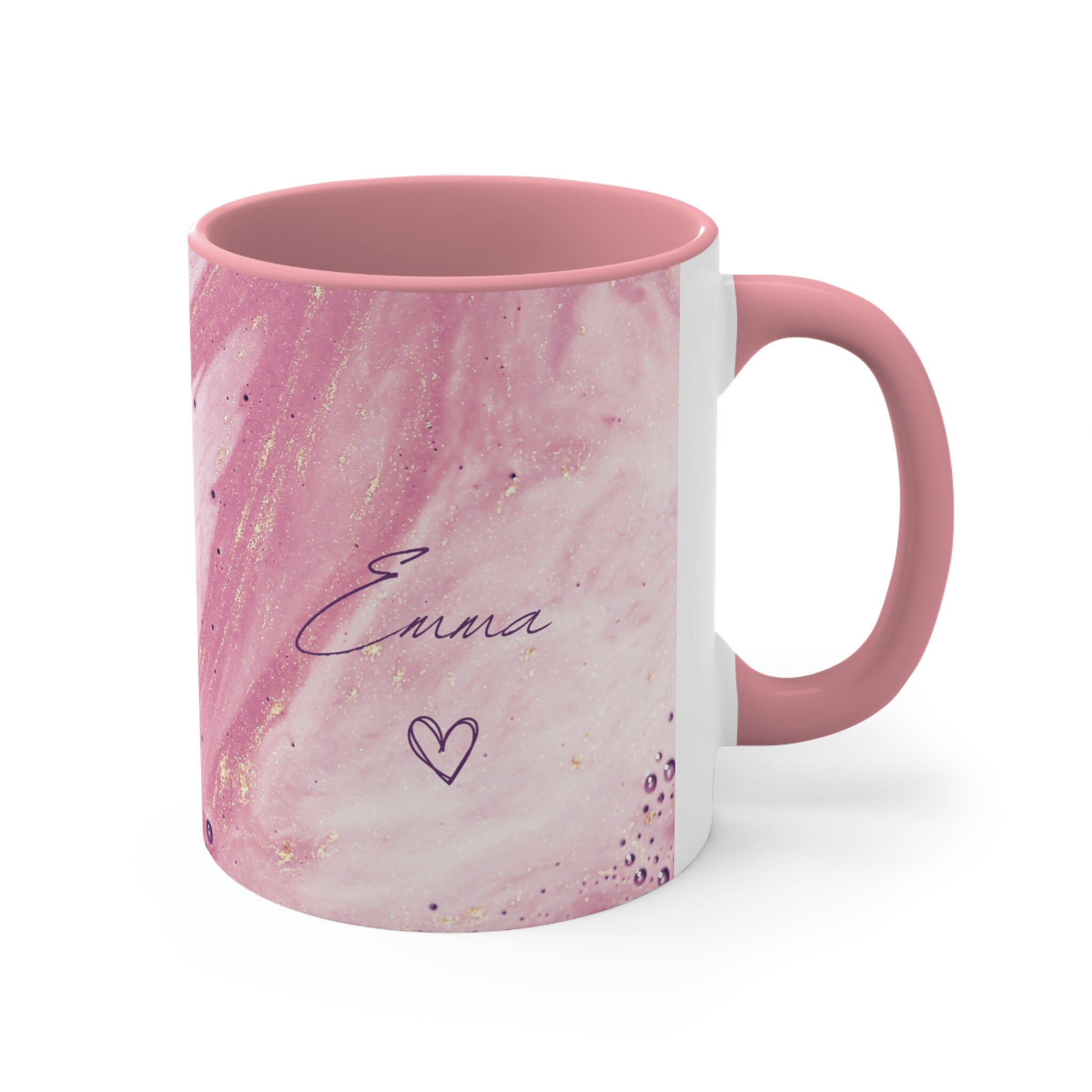 Custom Pink Cream Marble Mug, Personalized Marble Coffee Cup, Custom ...