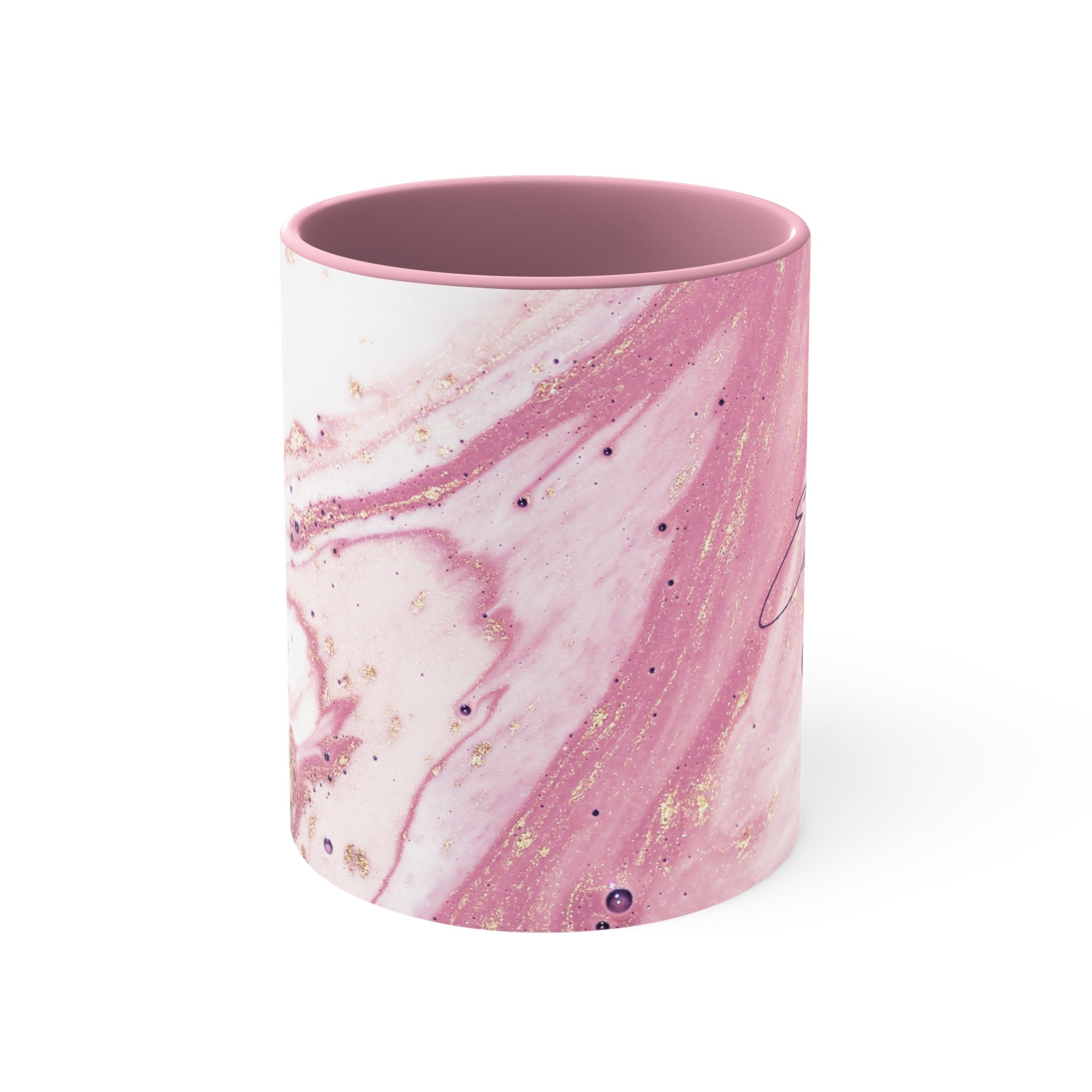 Custom Pink Cream Marble Mug, Personalized Marble Coffee Cup, Custom ...