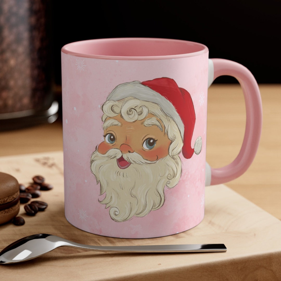 Custom Pink Santa Mug, Personalized Christmas Mug, Cute Christmas Mug ...