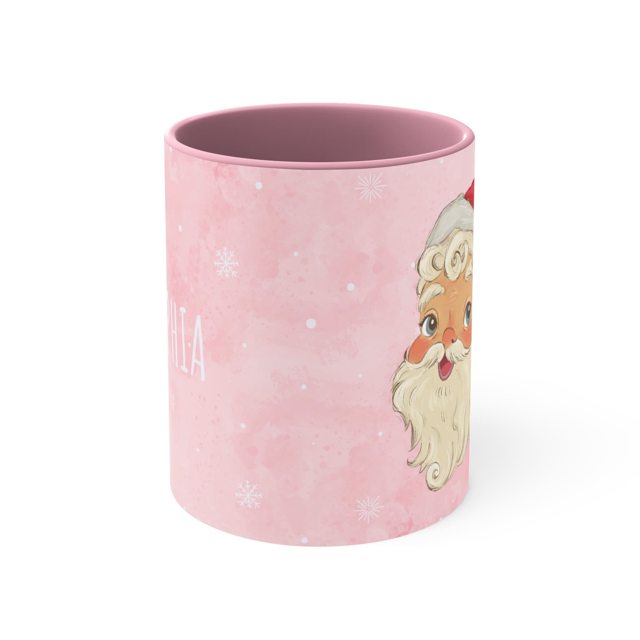 Custom Pink Santa Mug, Personalized Christmas Mug, Cute Christmas Mug ...