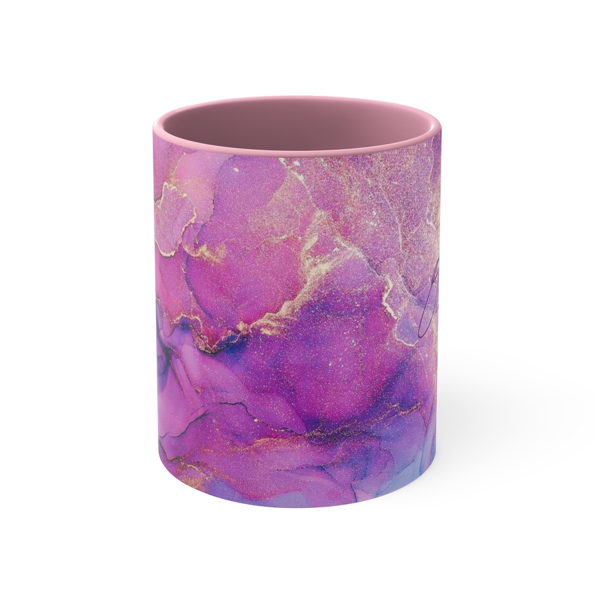 Custom Pink Gold Marble Mug, Personalized Marble Coffee Cup, Custom ...