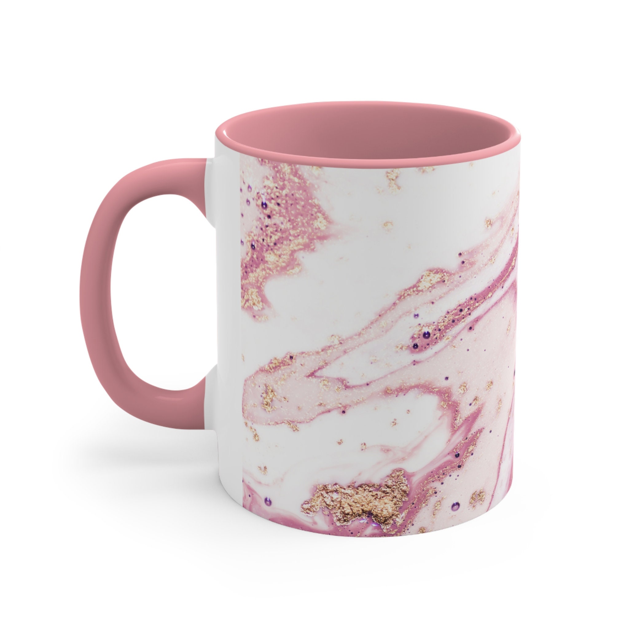 Custom Pink Cream Marble Mug, Personalized Marble Coffee Cup, Custom ...