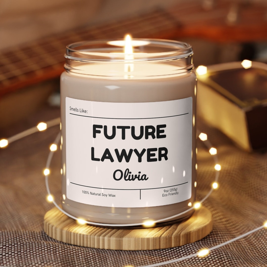 Personalized Future Lawyer Candle, Custom Soy Candle, Personalized ...