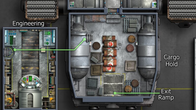 Sengdao Trio: Starship Poster Maps. Deckplans for Starfinder - Etsy