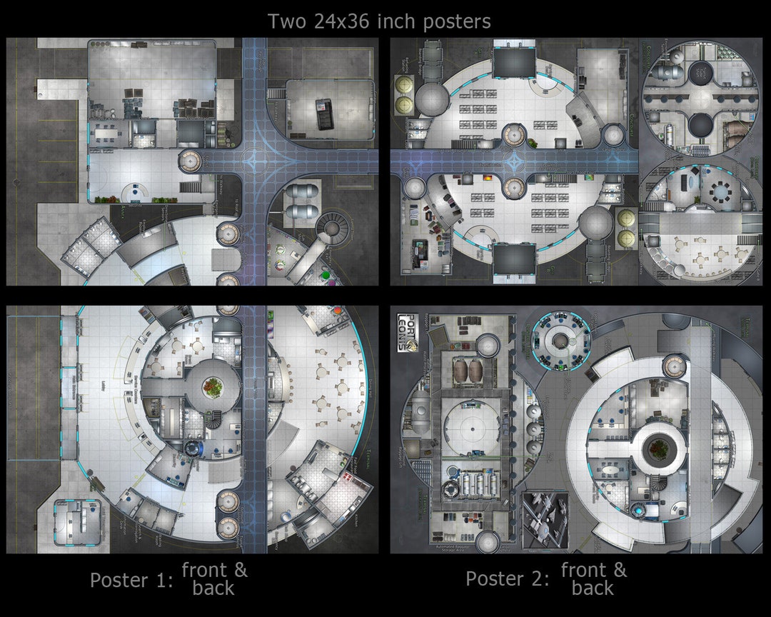 Port Leonis: Sci-fi Setting Starport Poster Map for Starfinder, Star ...