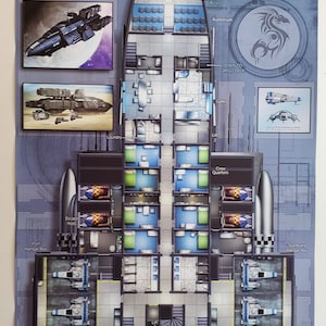 Drake - Exploration Vessle: Starship Poster Map. Deckplans for ...