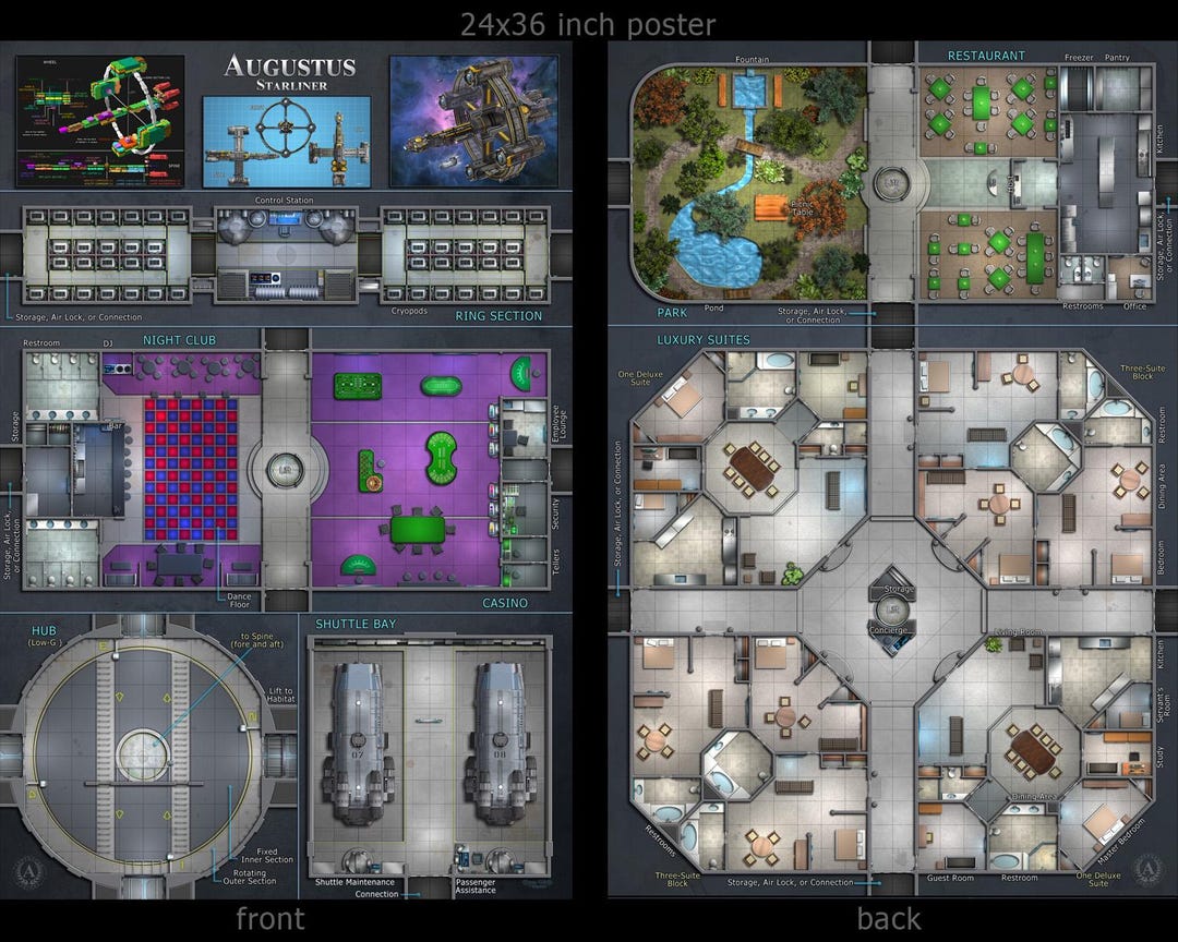 Augustus - Starliner: Deckplans for Starfinder, Star Wars, Traveler and ...