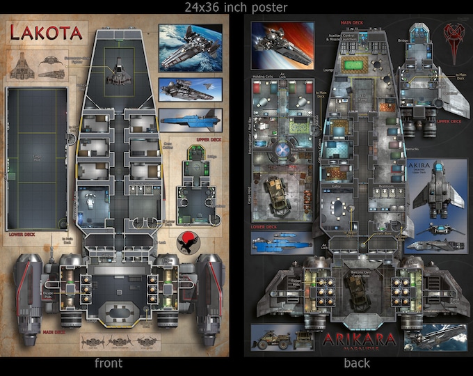 Lakota - Armed Courier: Starship Poster Map. Deckplans for Starfinder ...