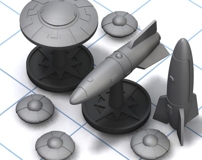Rocketships & Flying Saucers Retro Sci-fi Miniatures - Etsy