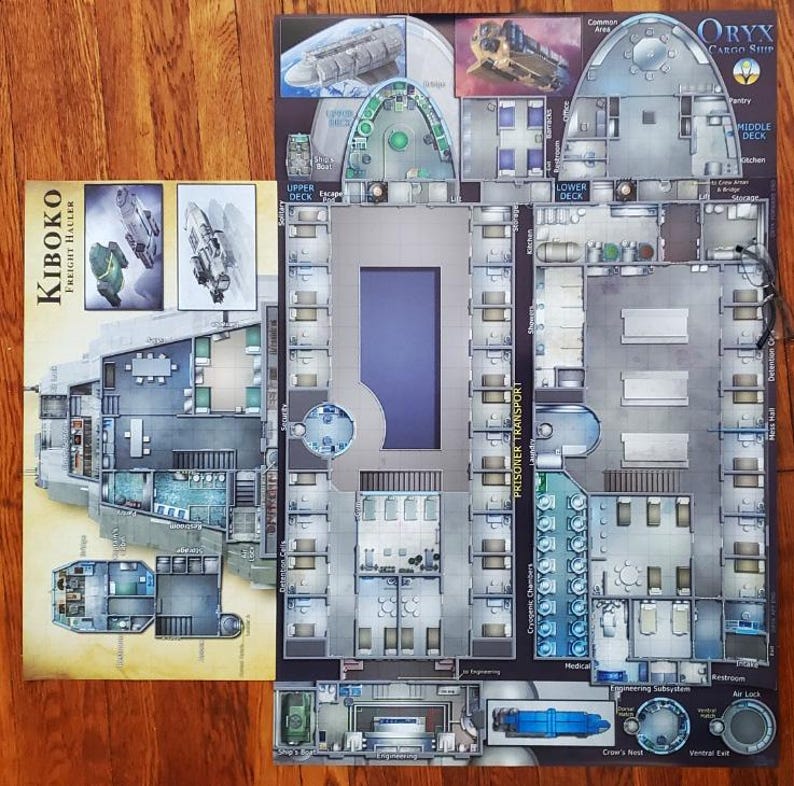 Oryx & Kiboko - Cargo Ships: Spaceship Poster Maps for Traveller and ...