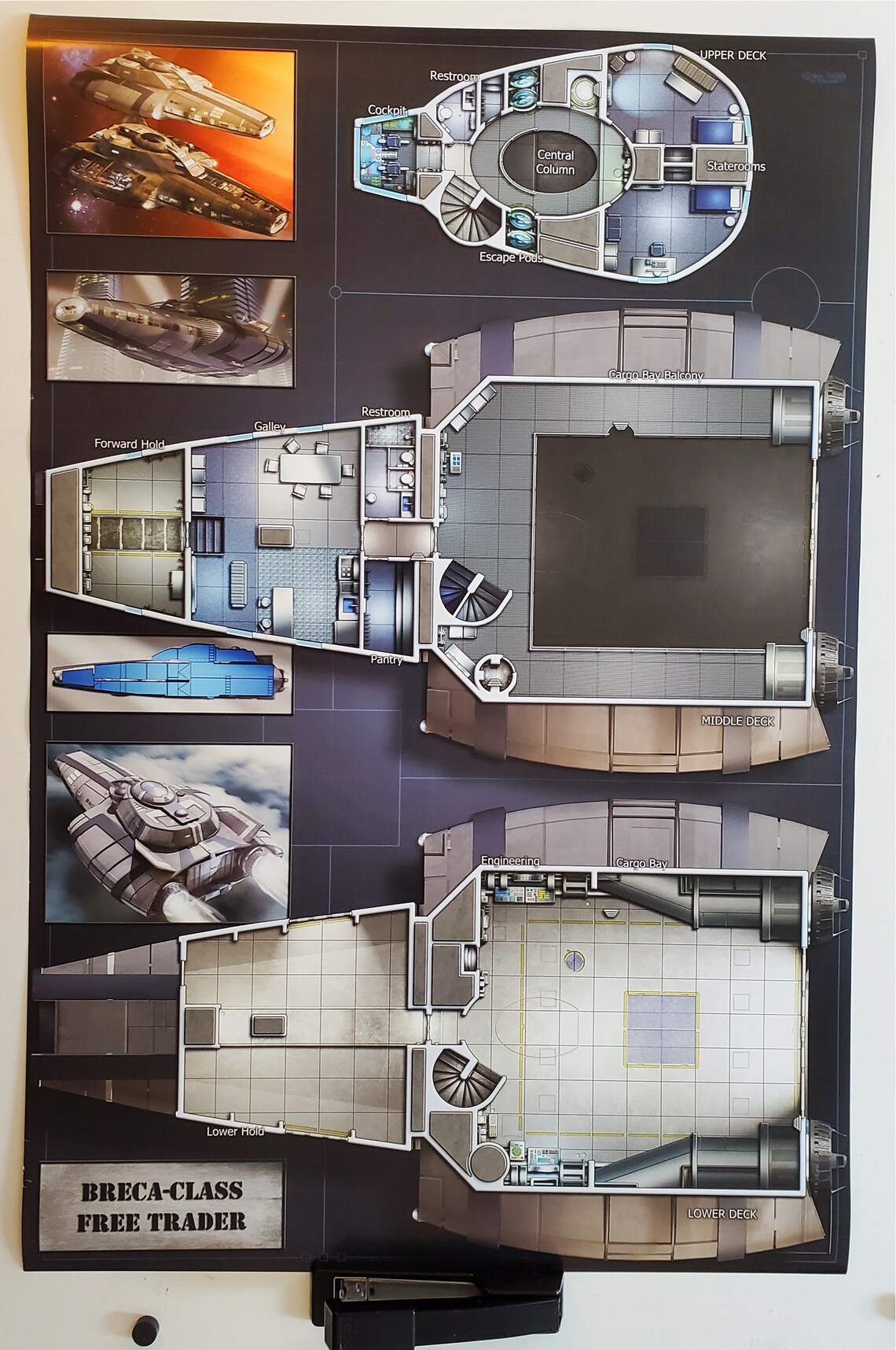 Grendel - Free Trader: Starship Poster Map. Deckplans for Starfinder ...