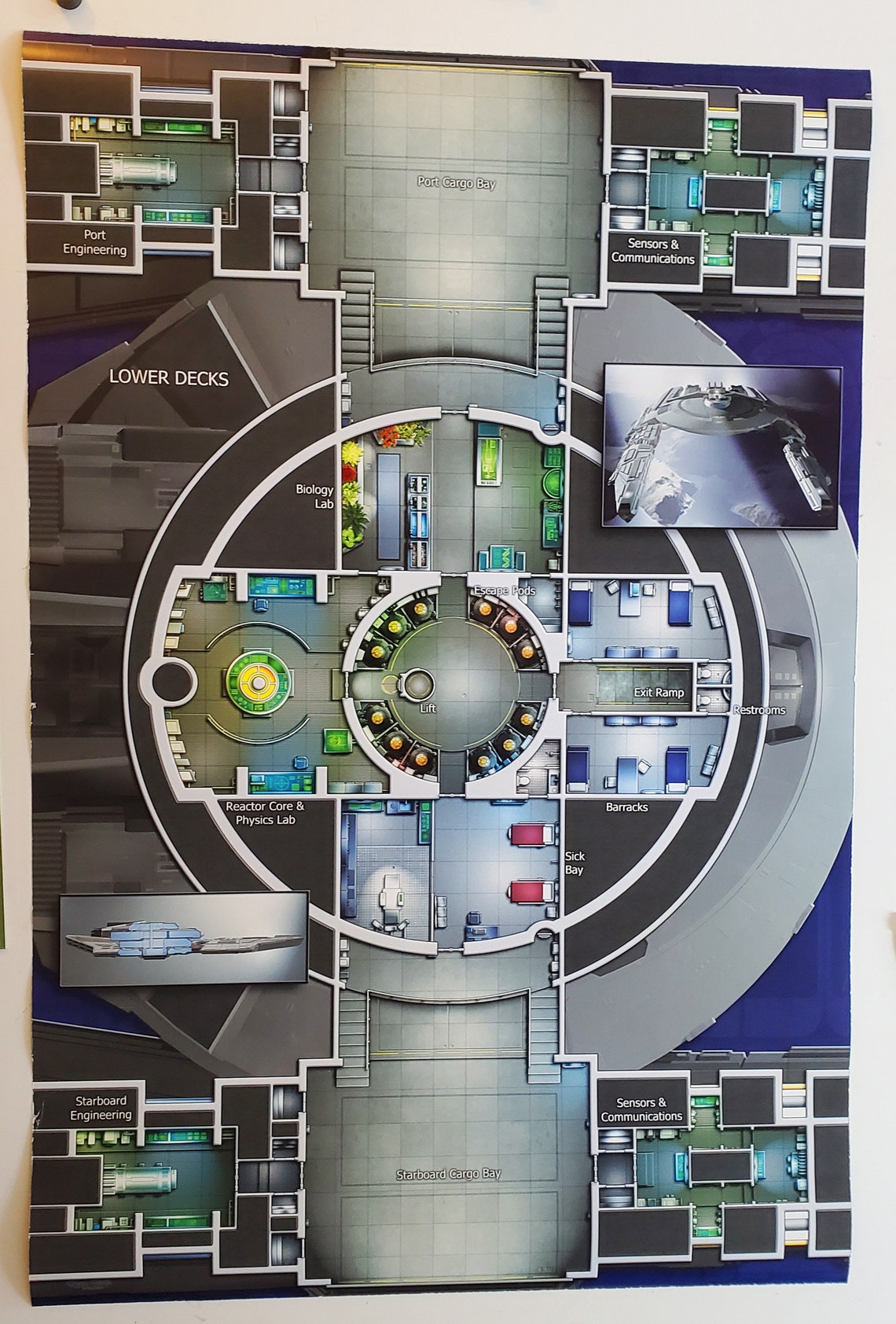 Cygnus Science Vessel: Starship Poster Map. Deckplans for - Etsy