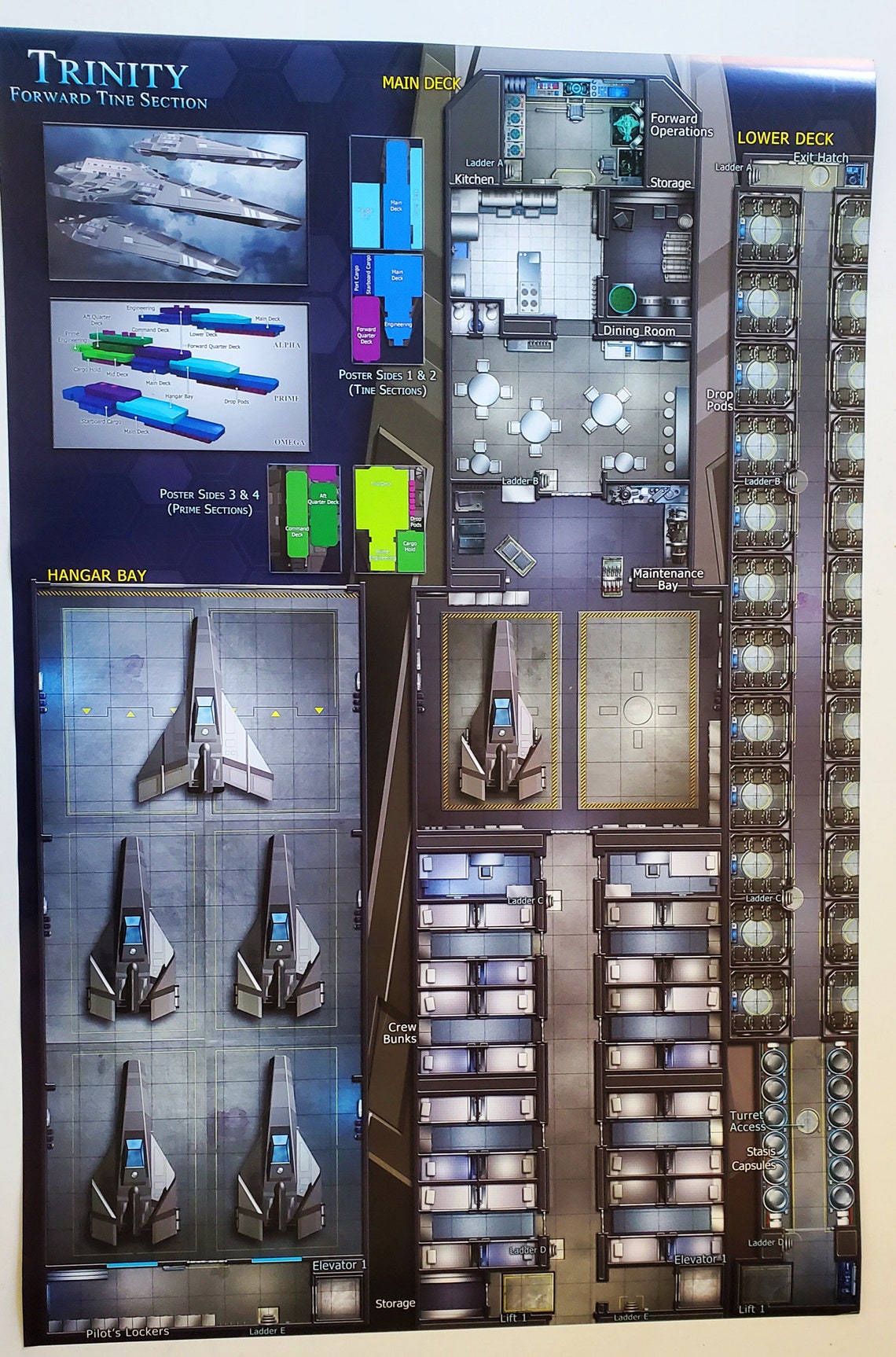 Trinity - Integrated Carrier: Starship Poster Map Set. Deckplans for ...