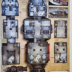 Cervantes Light Frigate: Starship Poster Map. Deckplans for Starfinder ...