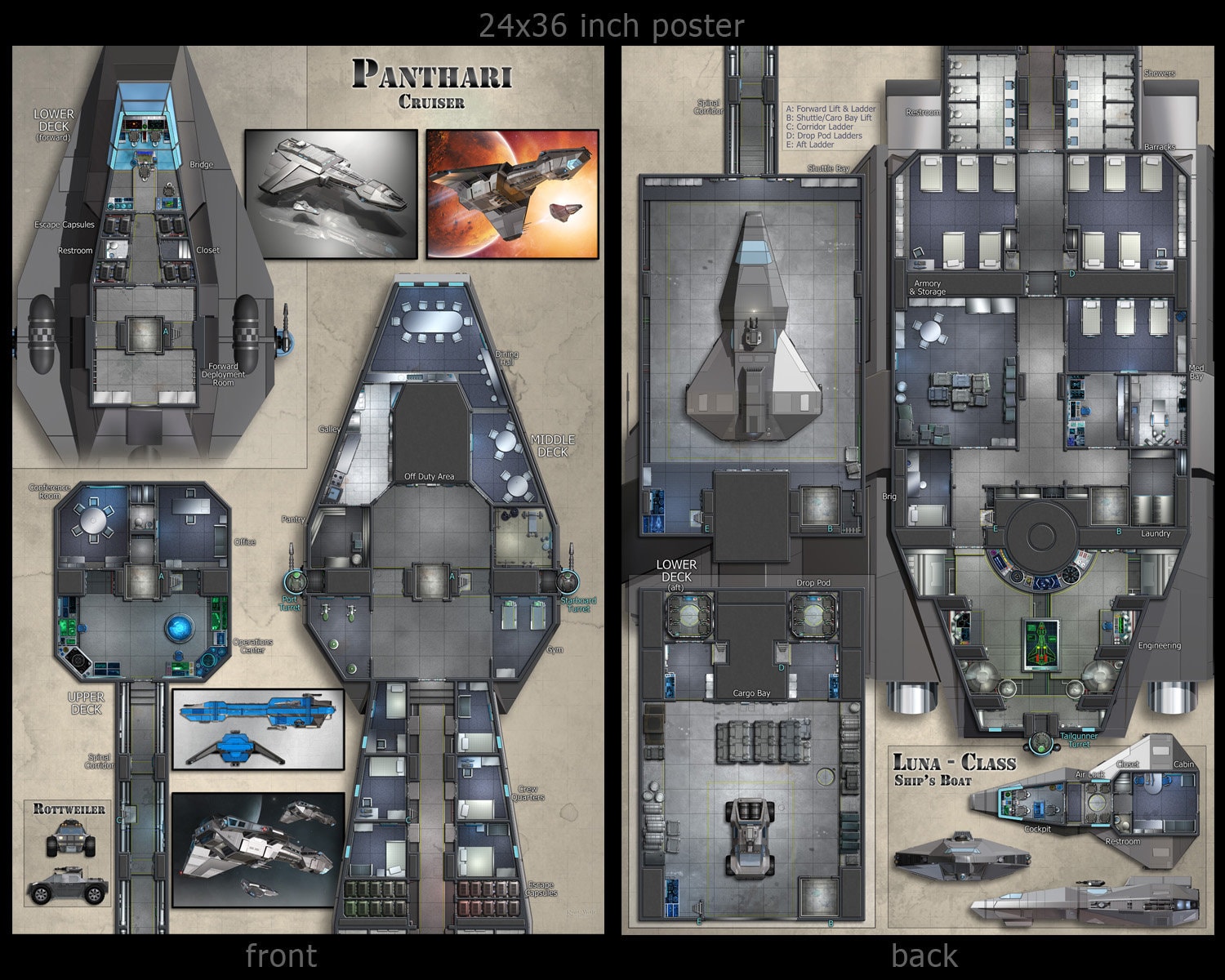Space Ship Corridor Maps