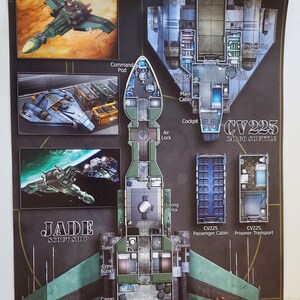 Jade, Remora, & CV225: Starship Poster Maps. Deckplans for Starfinder ...