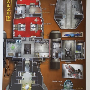 Renegade - Corsair: Starship Poster Map. Deckplans for Starfinder, the ...