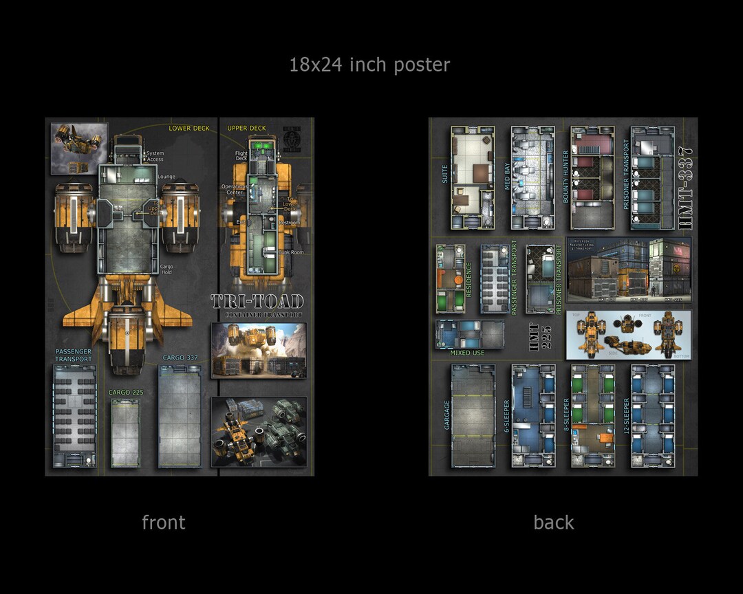 Tri-toad - Container Hauler: Starship Poster Maps. Deckplans for ...