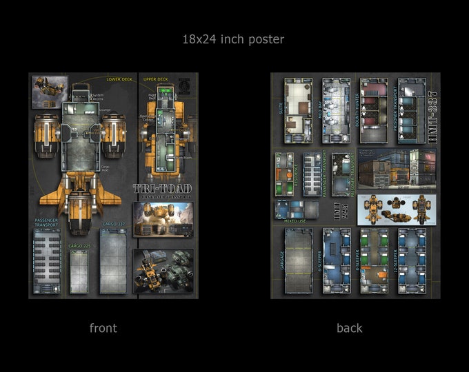 Tri-toad - Container Hauler: Starship Poster Maps. Deckplans for ...