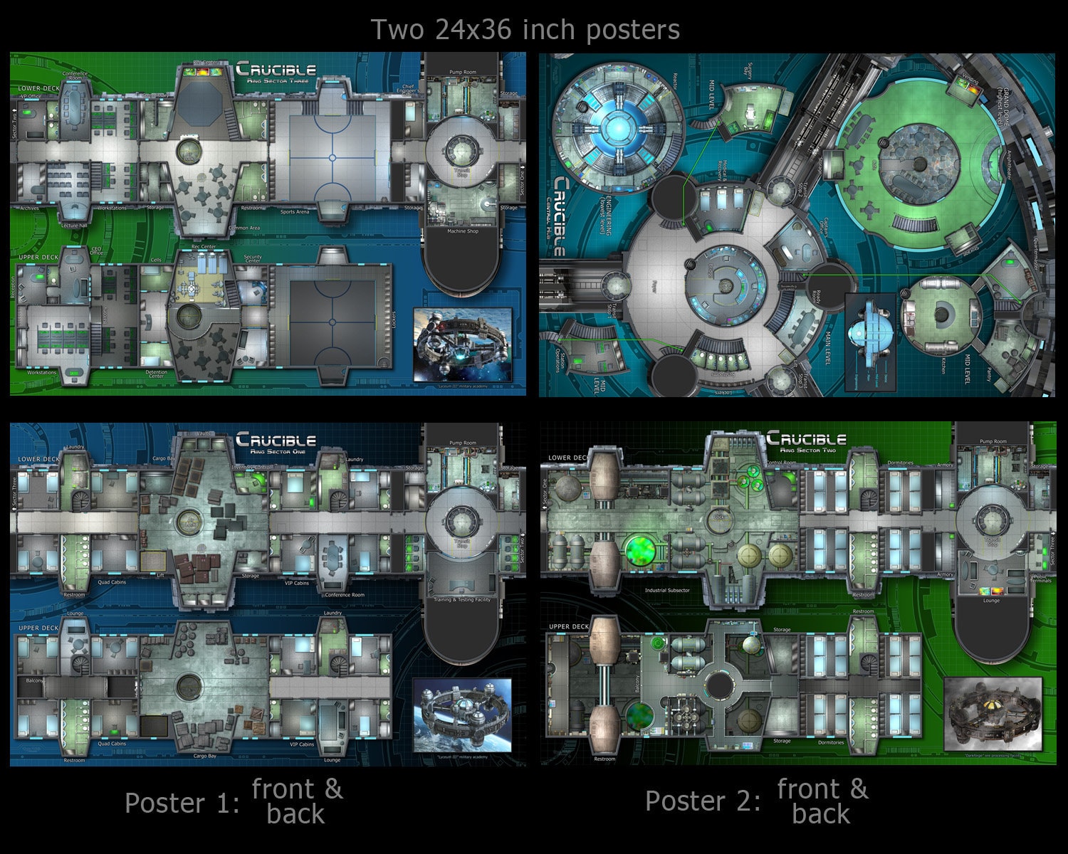 Crucible Processing Station: Poster Map Set. Space Station - Etsy