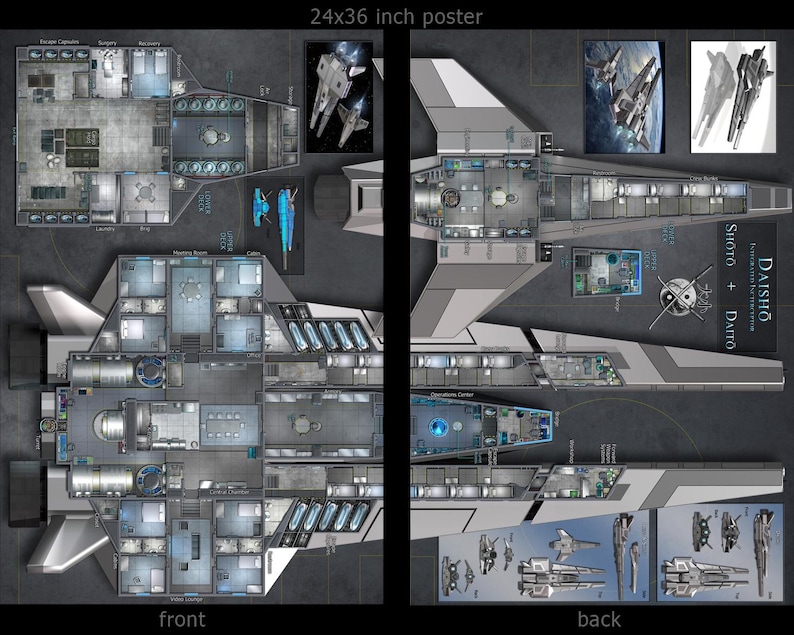Daisho - Integrated Cruiser: Starship Poster Deckplans for Dark Matter ...