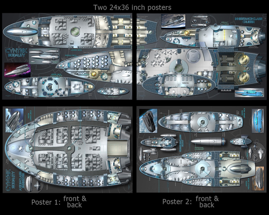Cyntek - Advanced Alien Designs: Poster Map Set. Space Station ...