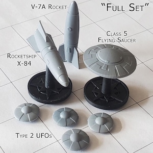 Rocketships & Flying Saucers - Retro Sci-fi Miniatures - Etsy