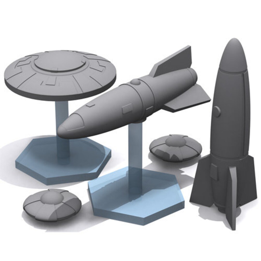 Rocketships & Flying Saucers Retro Sci-fi Miniatures - Etsy