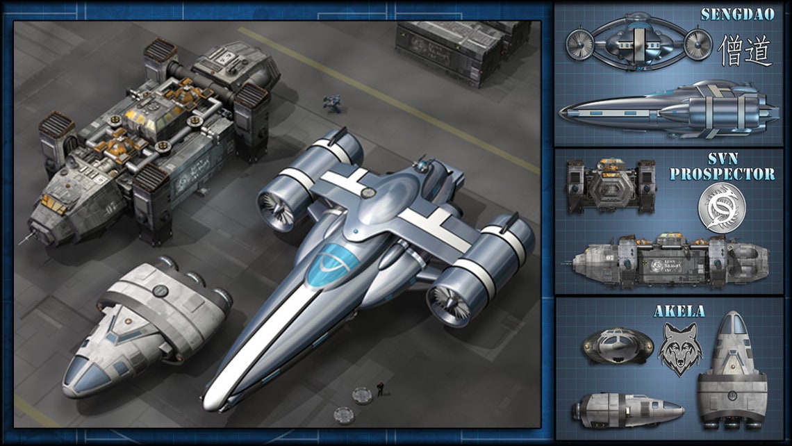 Sengdao Trio: Starship Poster Maps. Deckplans for Starfinder - Etsy