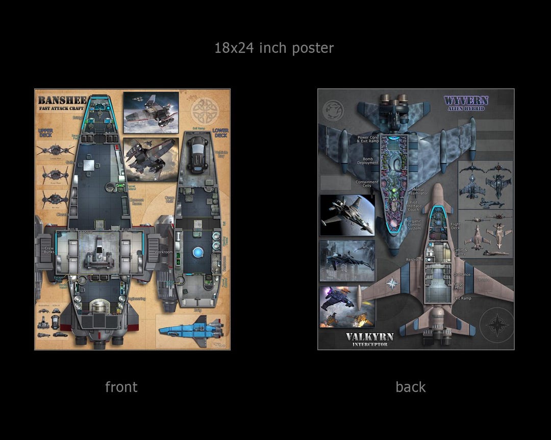 Banshee Set: Starship Poster Maps. Deckplans for Starfinder, the Star ...