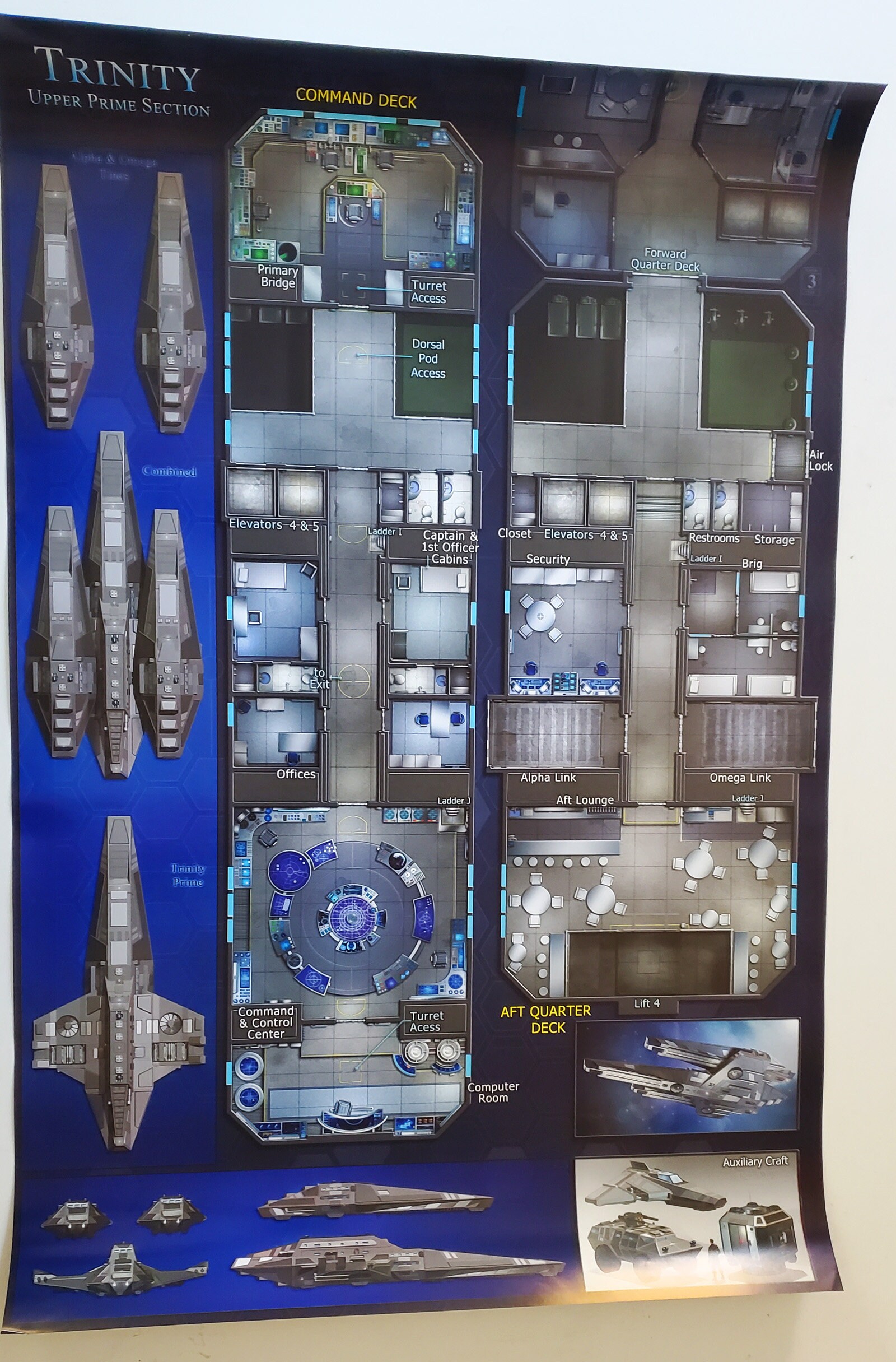 Trinity - Integrated Carrier: Starship Poster Map Set. Deckplans for ...