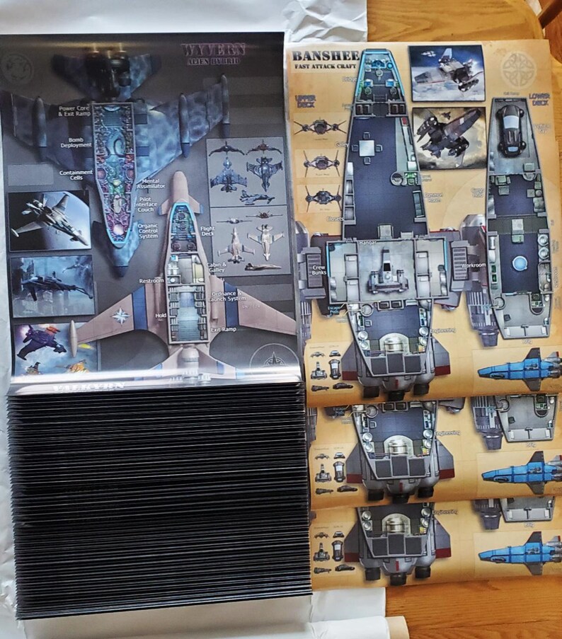 Banshee Set: Half-size Poster Spaceship Deckplans for Dark Matter and ...